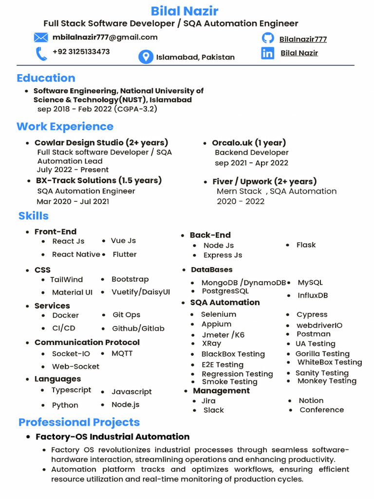 Bilal Nazir Resume | PDF