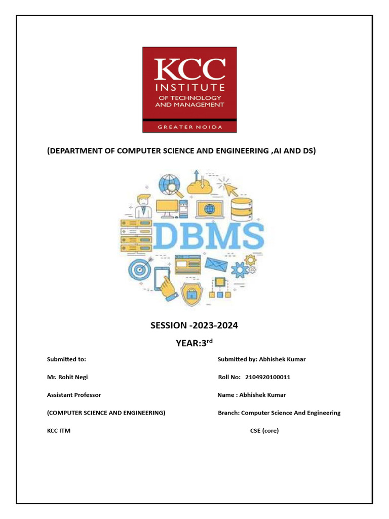 Abhishek Dbms | PDF