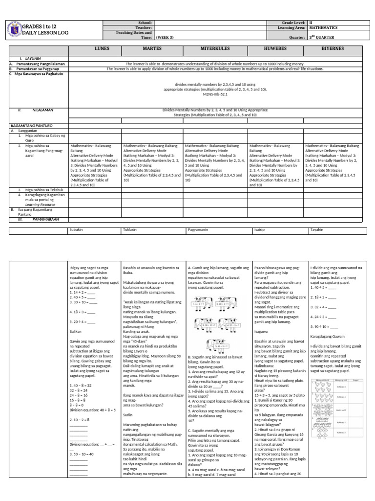 Math 2 DLL Q3 W3 | PDF