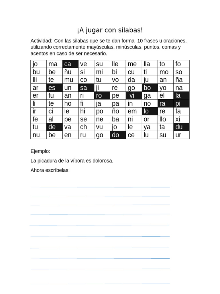 A Jugar Con Silabas | PDF