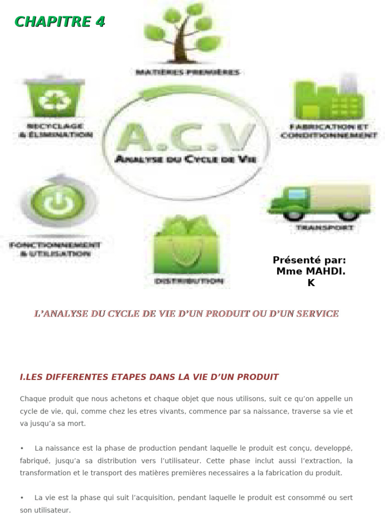 5-èME-COURS-ACV | PDF | Analyse du cycle de vie | Environnement naturel