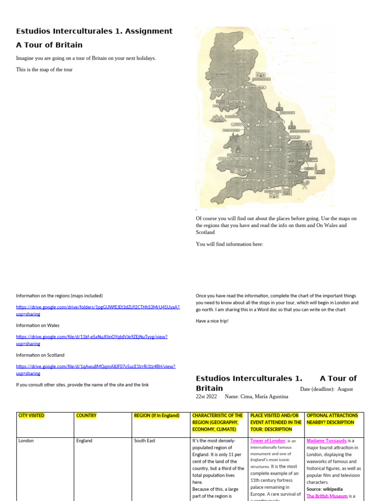 Tour of Britain: Key Attractions Guide | PDF | Yorkshire | Leeds