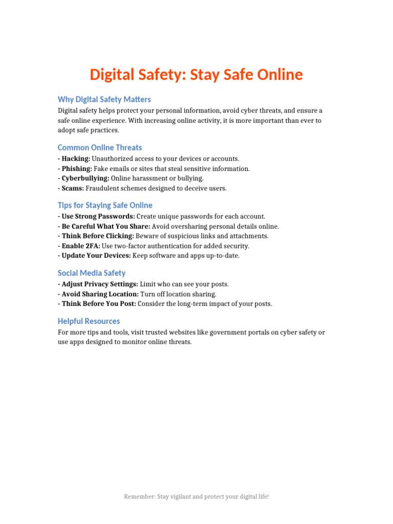 Digital Safety Leaflet Visual | PDF