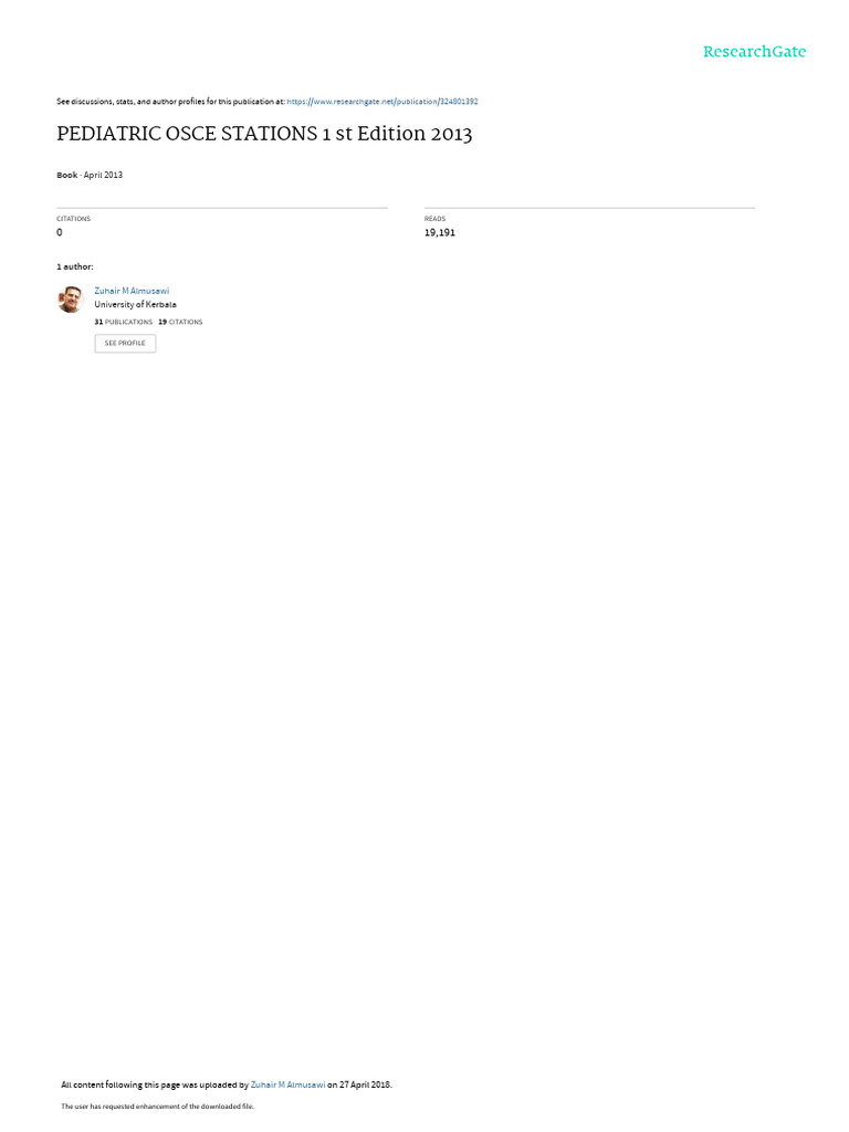 OSCE Pediatrics | PDF | Medical Specialties | Clinical Medicine