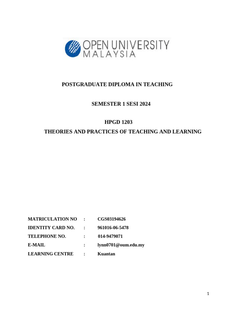 Theories and Practices of Teaching and Learning | PDF