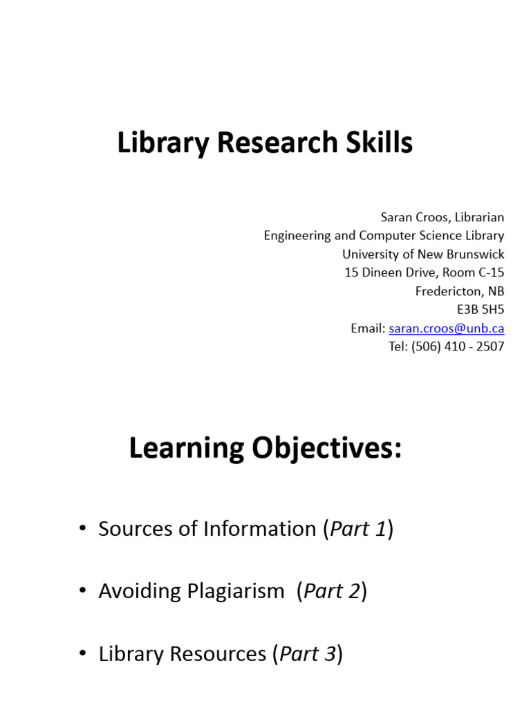 Library Research Skills ENGG1003 | PDF | Apa Style | Plagiarism