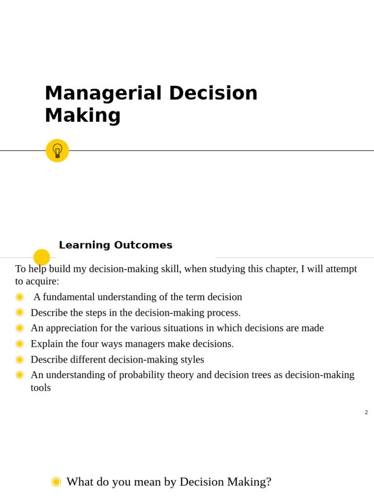 Chapter 2 Decision Making | PDF | Decision Making | Rationality