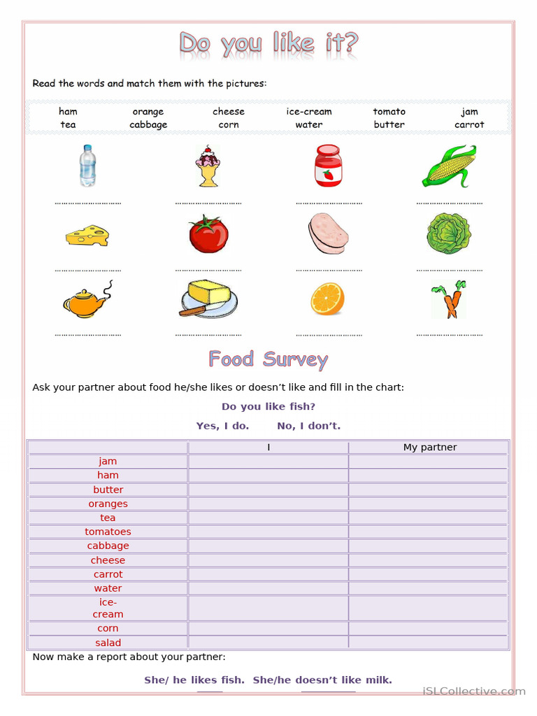 Food Worksheet | PDF