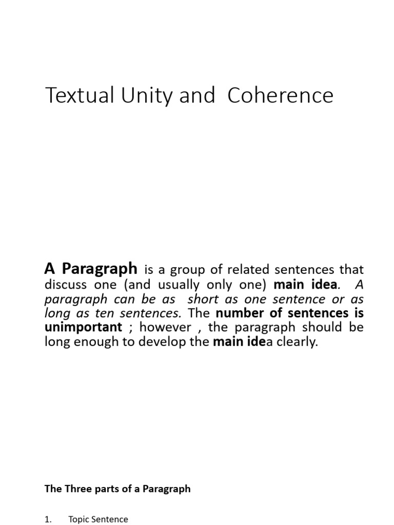 3.Textual Unity Coherence(FOR LMS) | PDF | Paragraph | Pronoun