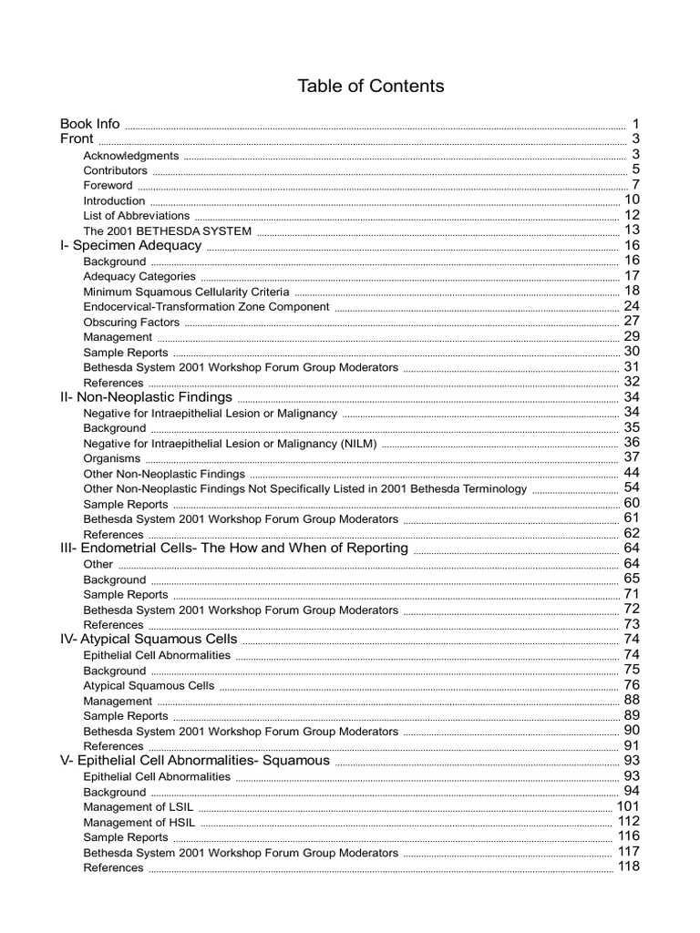 2001 Bethesda System Overview | PDF | Cervical Cancer | Causes Of Death