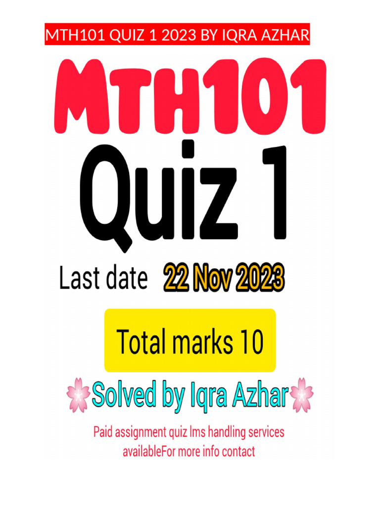 MTH 101 | PDF