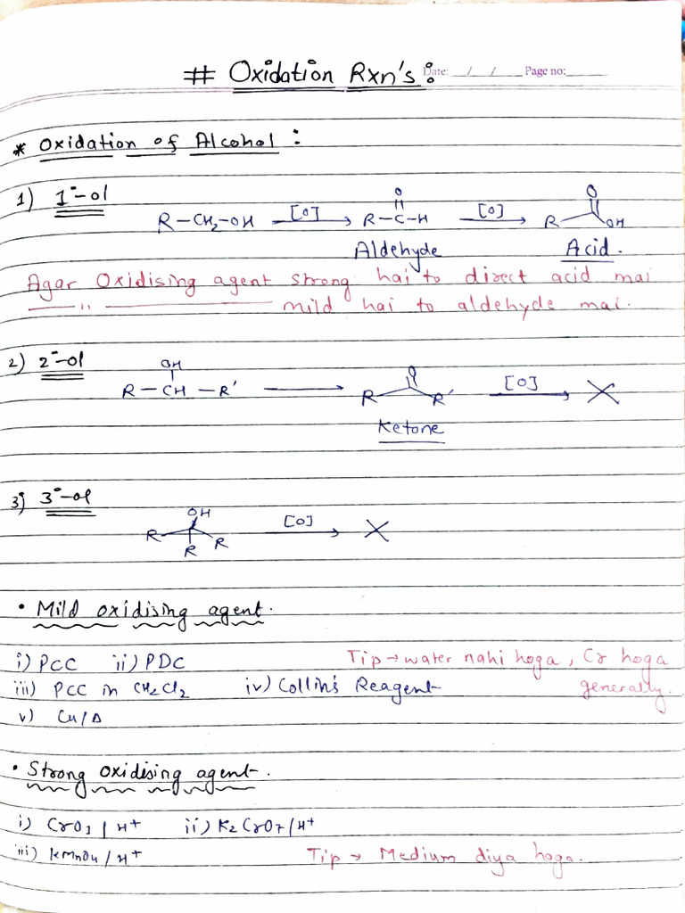 Oxidation Reactions of Alcohols Explained | PDF