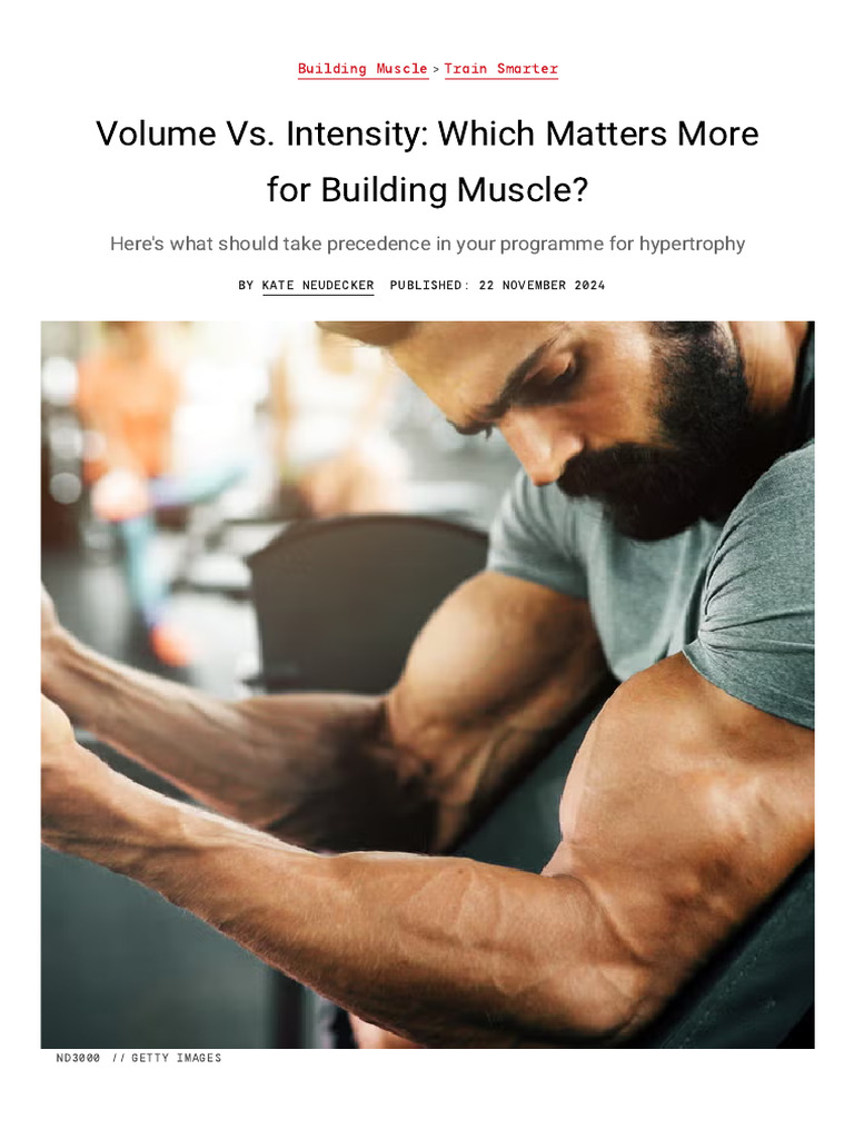 Volume Vs. Intensity_ Which Matters More for Building Muscle_ | PDF ...