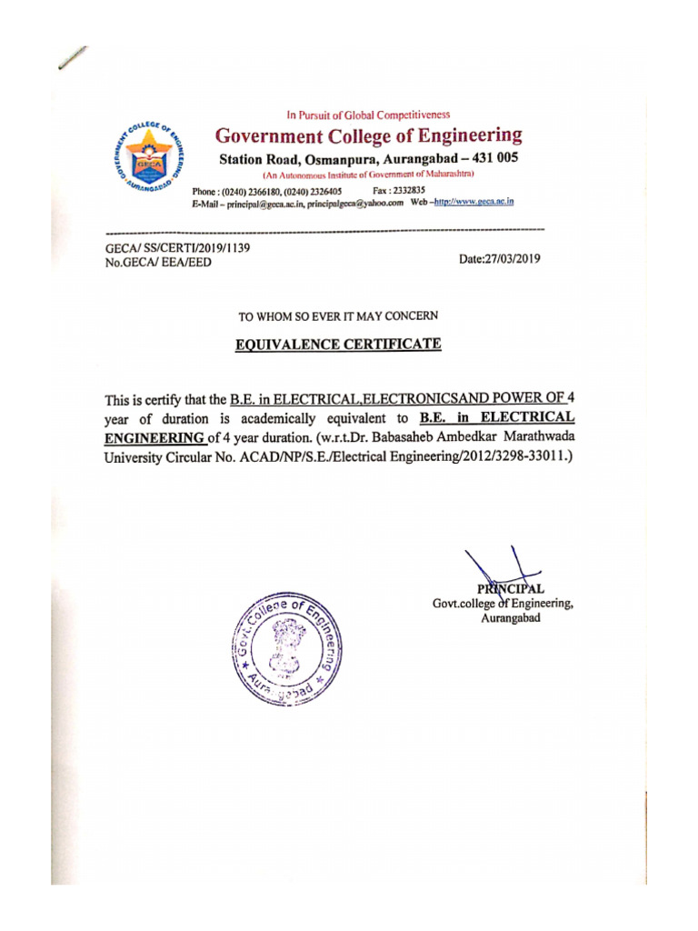 040420195701branch Equivalence Certificate | PDF