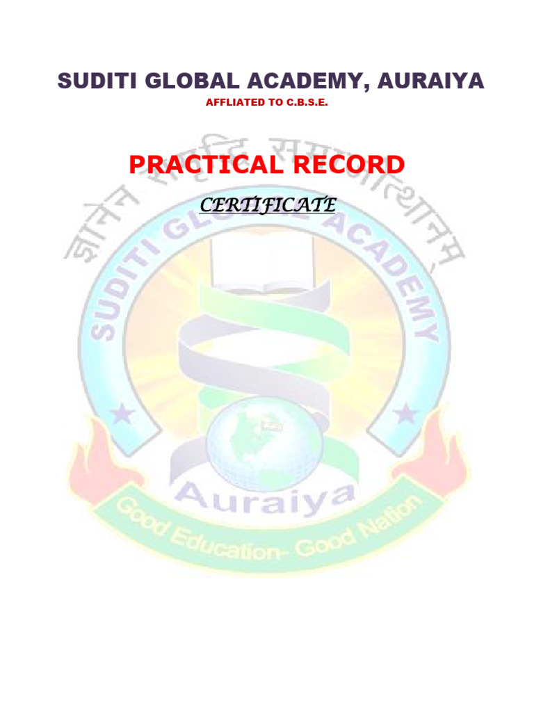 Frontpage Cum Certificate | PDF
