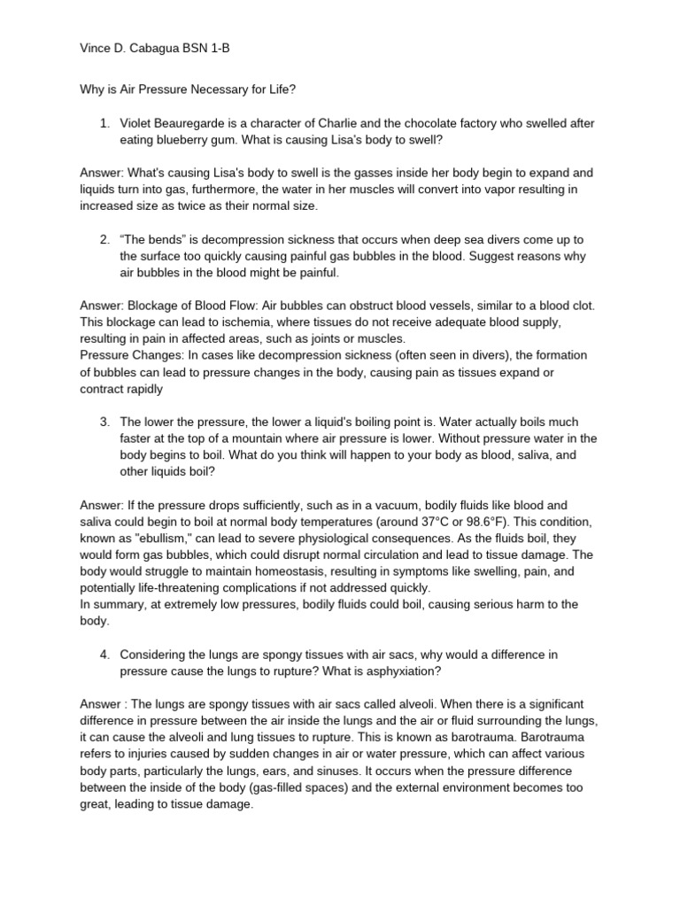 Why Is Air Pressure Necessary For Life | PDF | Clinical Medicine ...