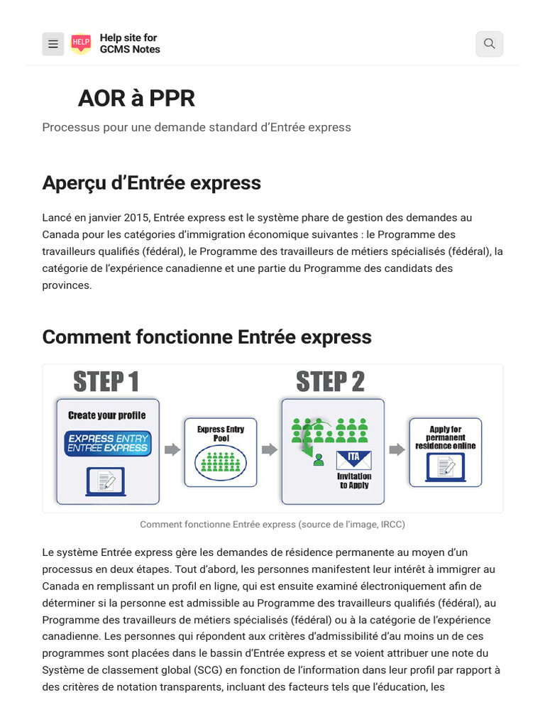 AOR To PPR - Help Site For GCMS Notes | PDF | Immigration | Human Migration
