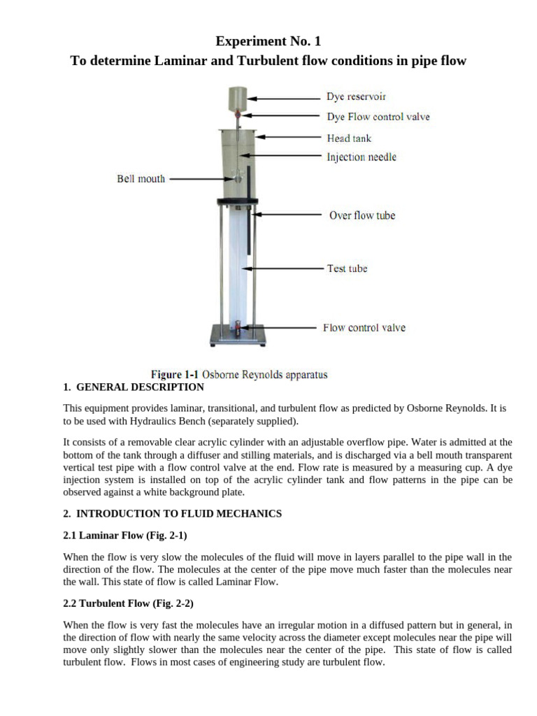 Experiment No1 | PDF | Fluid Dynamics | Laminar Flow