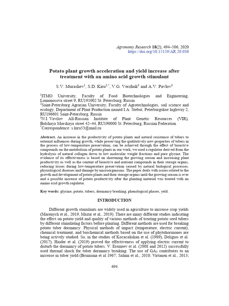 Potato and Amino acids | PDF | Reactive Oxygen Species | Potato