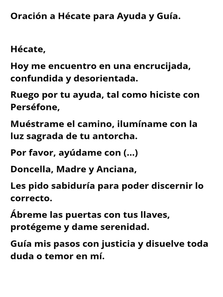 Oración a Hécate para guía y protección | PDF