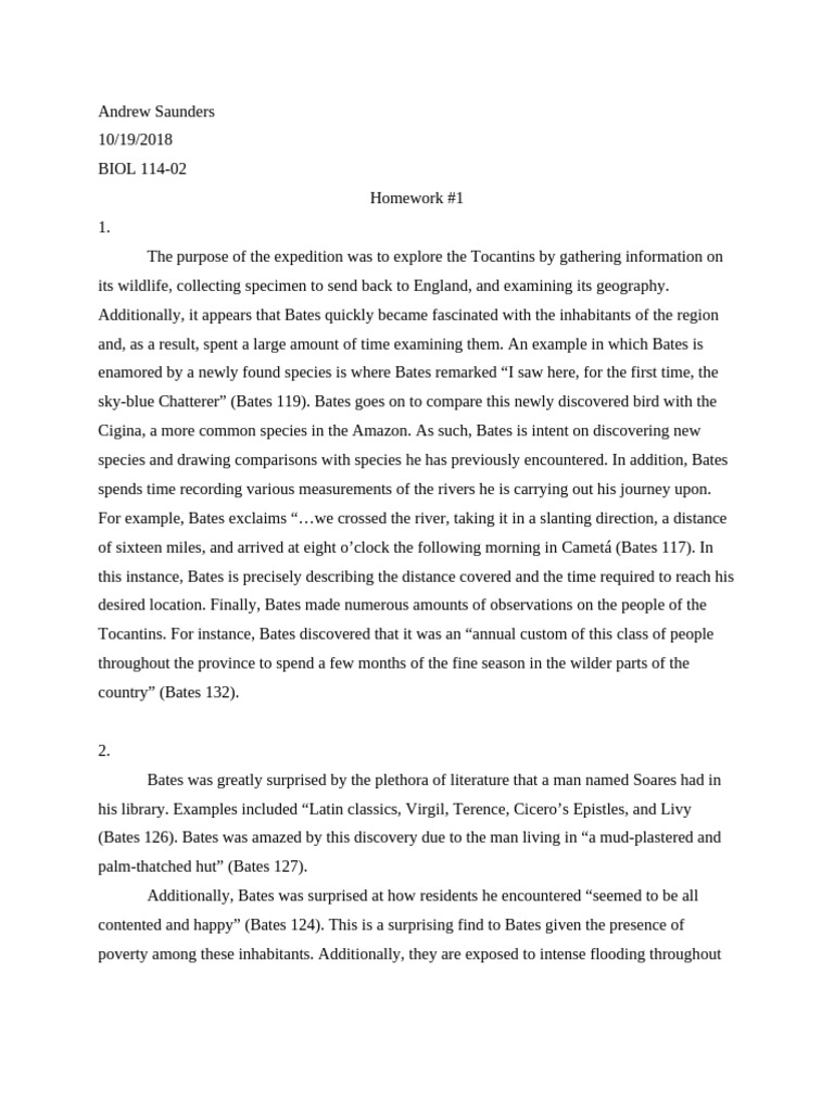 Homework 1 Bio 114 | PDF | Zoology | Biological Evolution