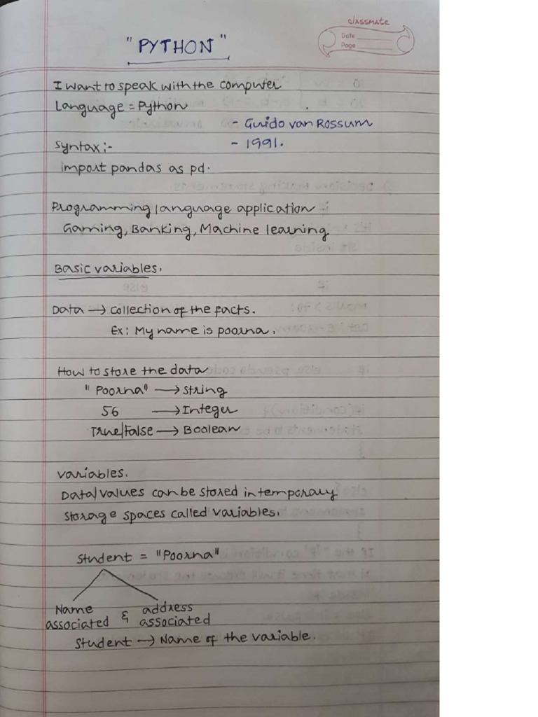 Python Basic To Advance Notes | PDF