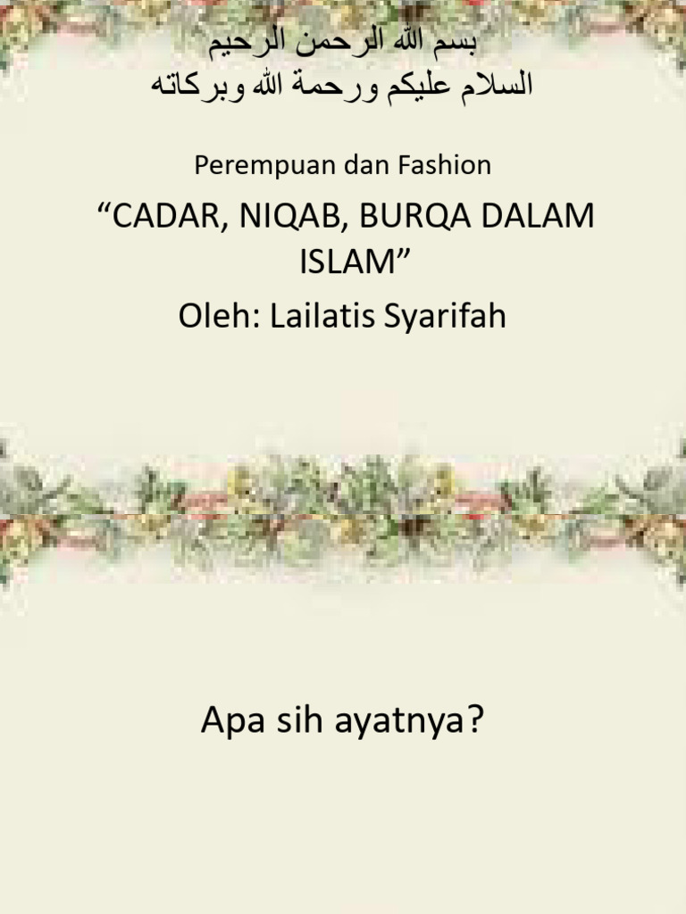 Cadar, Niqab, Burqa dalam Islam | PDF
