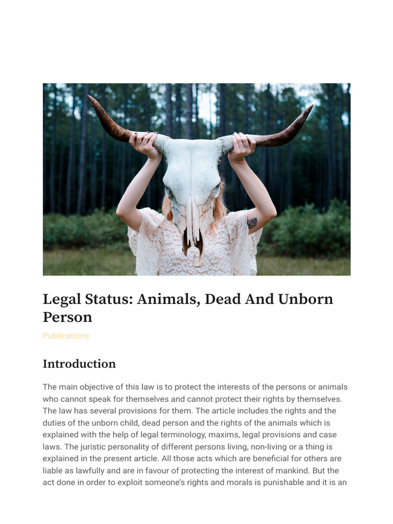 Legal Rights of Animals and the Deceased | PDF | Will And Testament ...