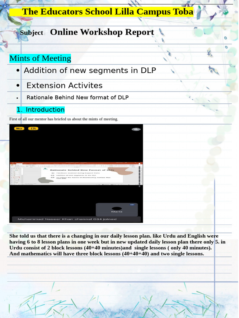 Online Workshop Report | PDF