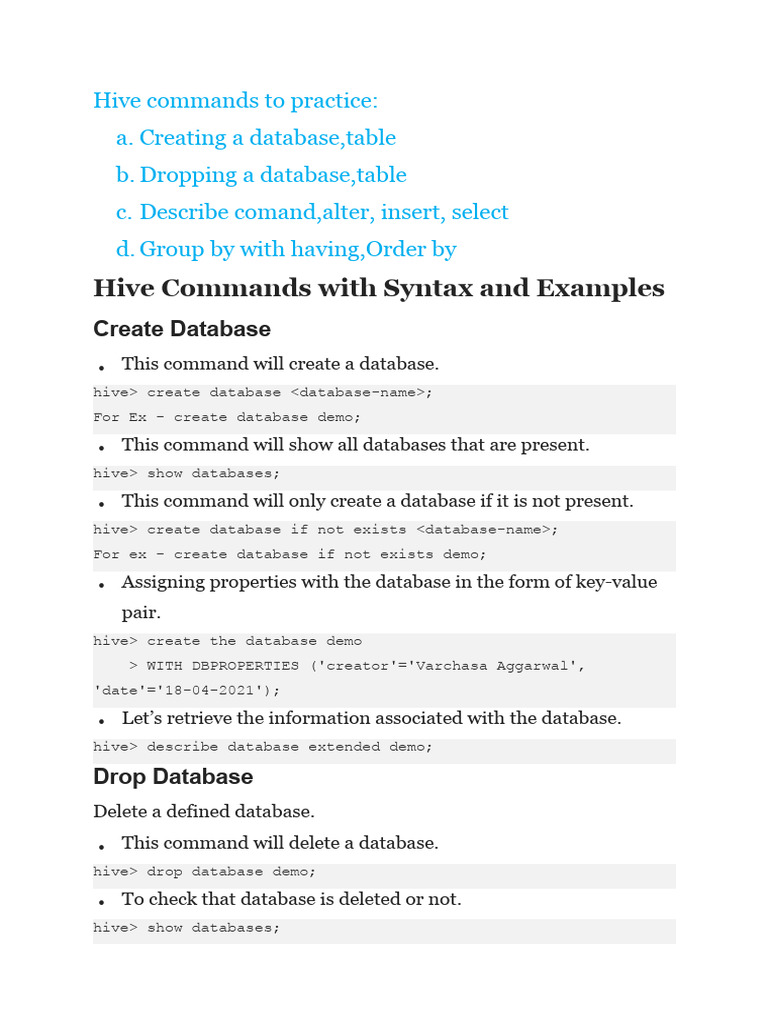 hive | PDF | Table (Database) | Data hive | PDF | Table (Database) | Data