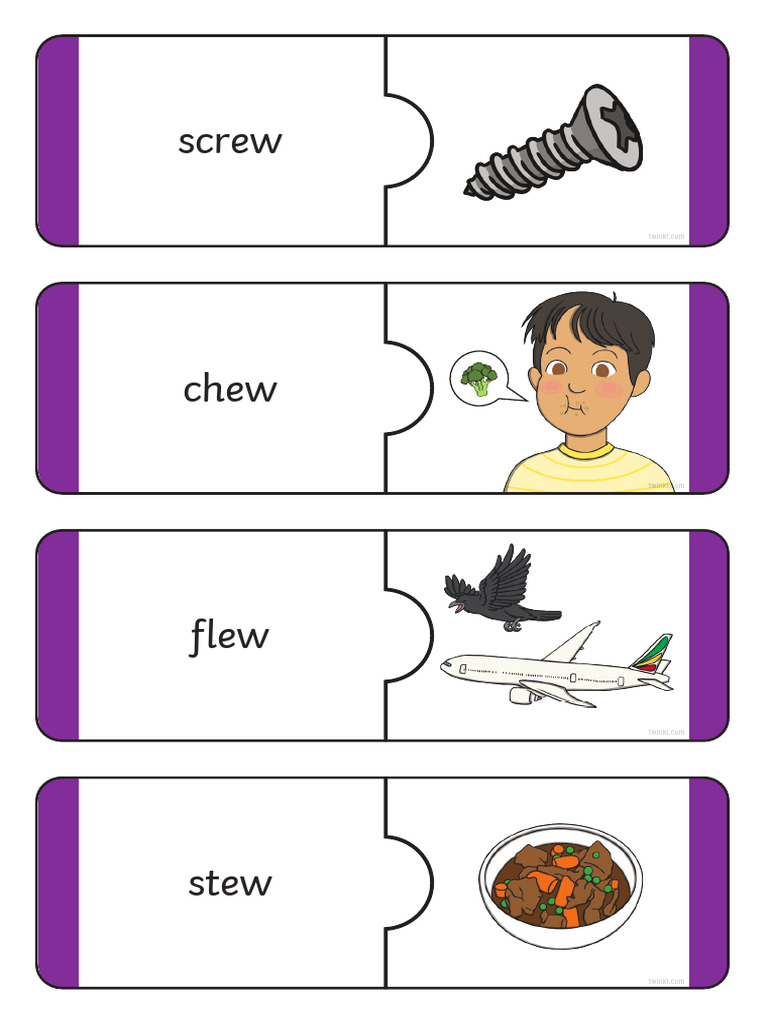 Pack 4 Session 1 Oo and Ew Word Cards | PDF
