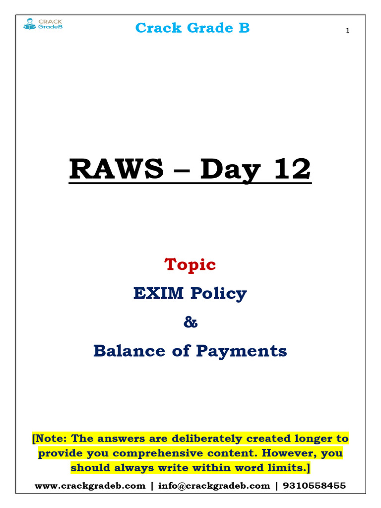 RAWS Model Answer Day 12 Lyst1713950605596 | PDF | Foreign Exchange Market | Special Drawing Rights