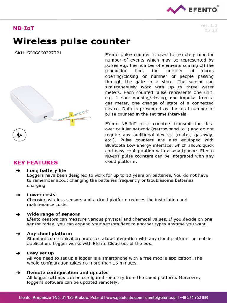 Nb Iot Pulse Counter Pdf Internet Of Things Bluetooth