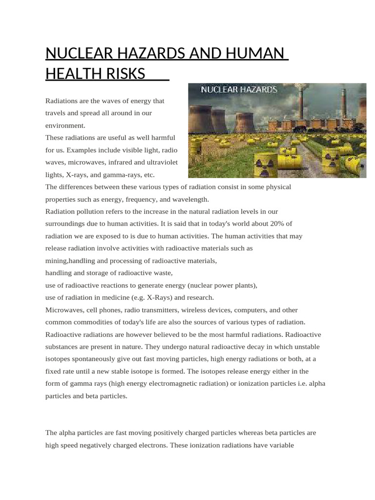 Nuclear Hazards and Health Risks | PDF | Radiation | Radioactive Decay