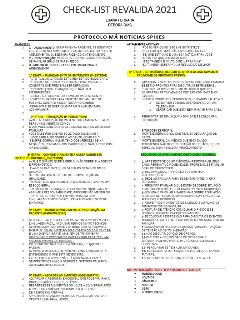 Protocolo SPIKES: Comunicação de Más Notícias | PDF | Câncer | Morte