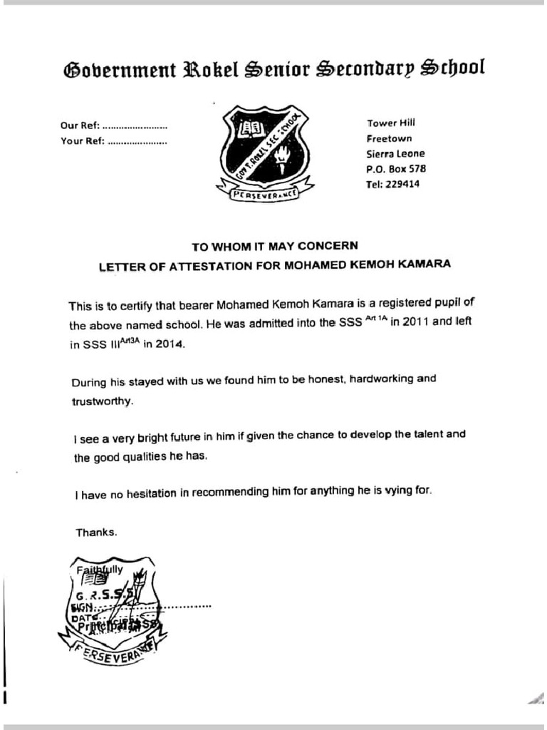 High School Attention Letter | PDF