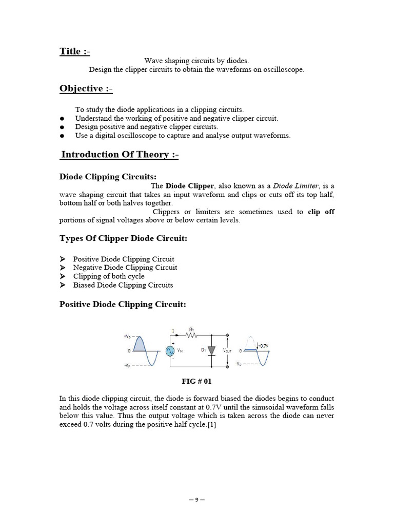 Experiment No 2 (Clippers) | PDF | Diode | Power Supply