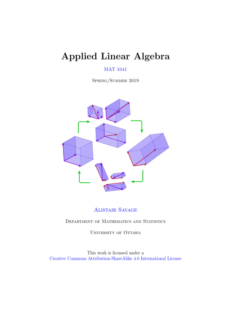 Applied Linear Algebra | PDF | Matrix (Mathematics) | System Of Linear ...