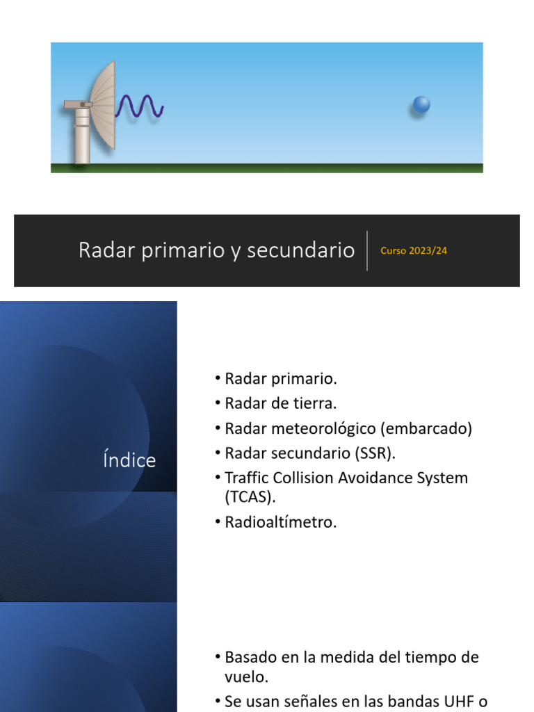 Tipos y Funcionamiento de Radar | PDF | Radar | Fenomeno fisico