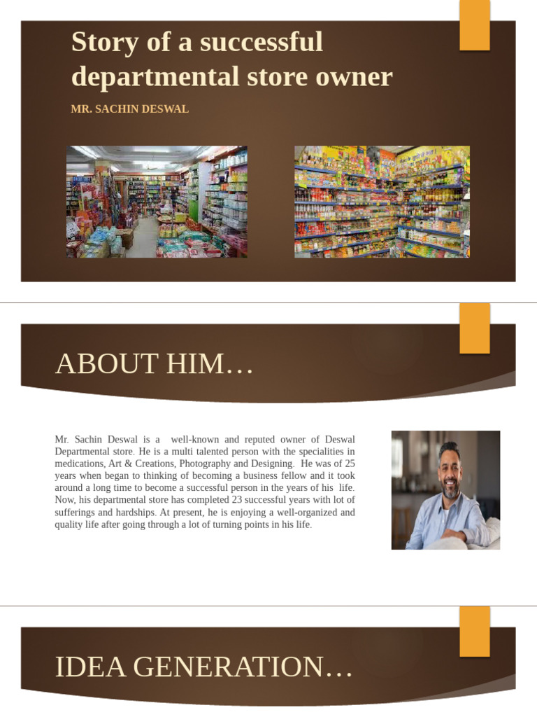 Story of a successful departmental store owner | PDF | Business ...