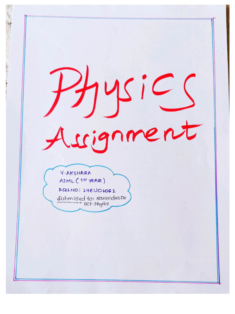 Physics Assignment | PDF