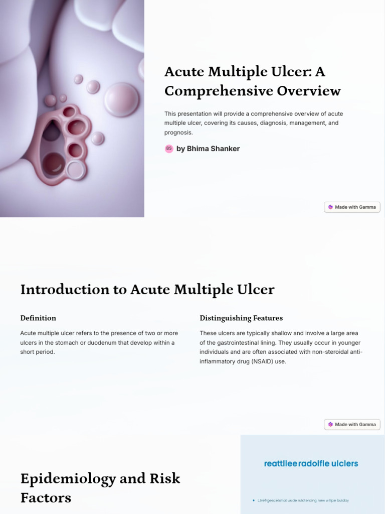 Acute Multiple Ulcer Guide | PDF | Gastroenterology | Clinical Medicine