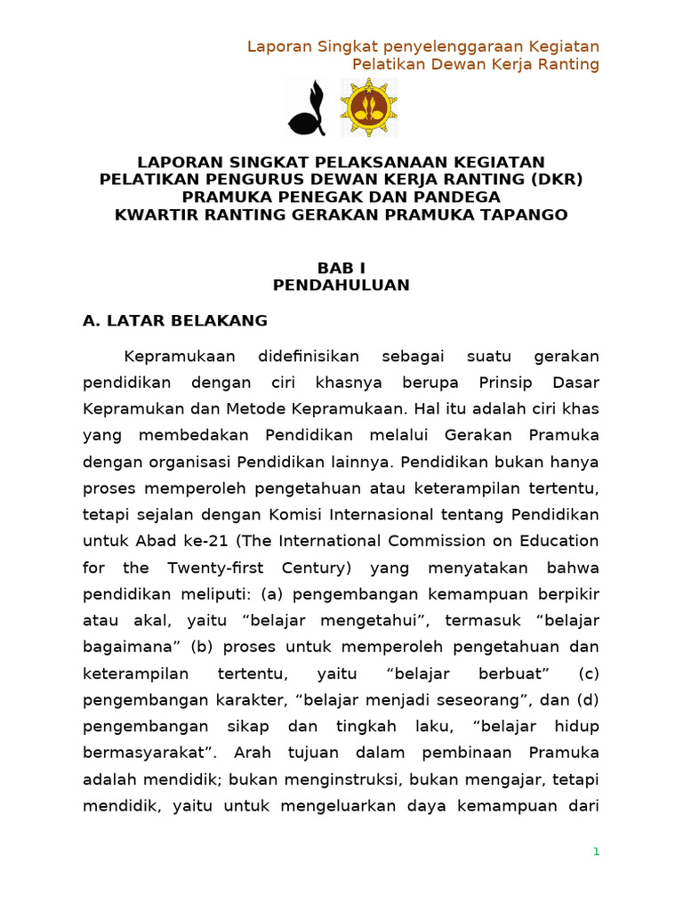 Pelantikan Pengurus DKR Pramuka Tapango | PDF