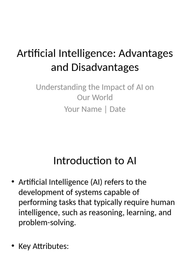 AI: Pros, Cons, and Future Insights | PDF | Artificial Intelligence ...