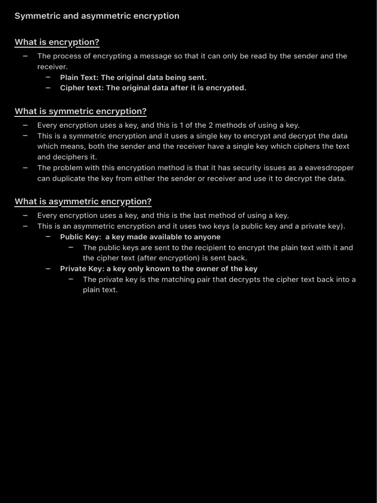 Symmetric and asymmetric encryption | PDF