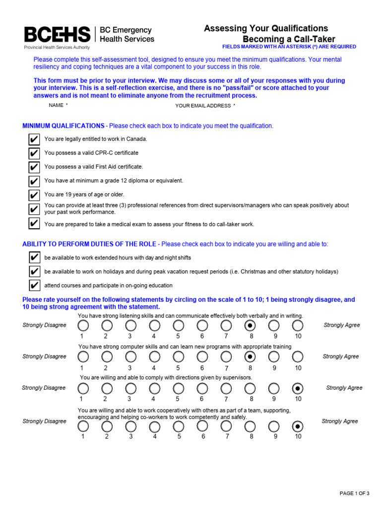 Pre Interview Assessment EMCT | PDF | Sleep | Shift Work
