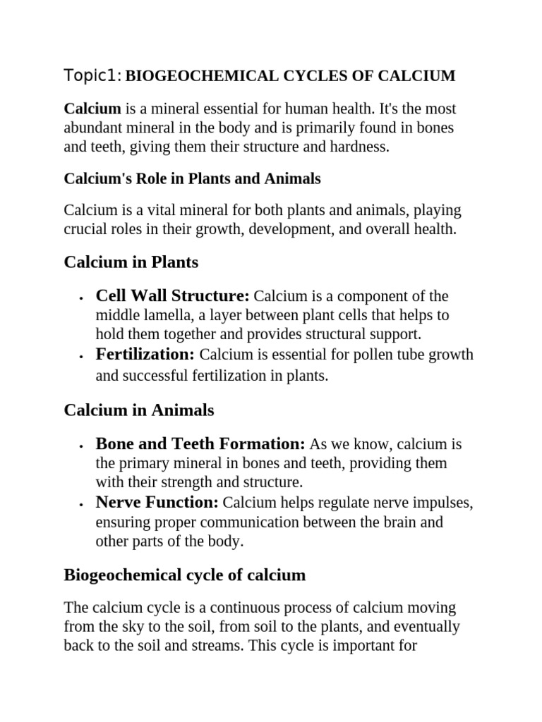 CALCIUM CYCLE | PDF | Soil | Climate Change Mitigation
