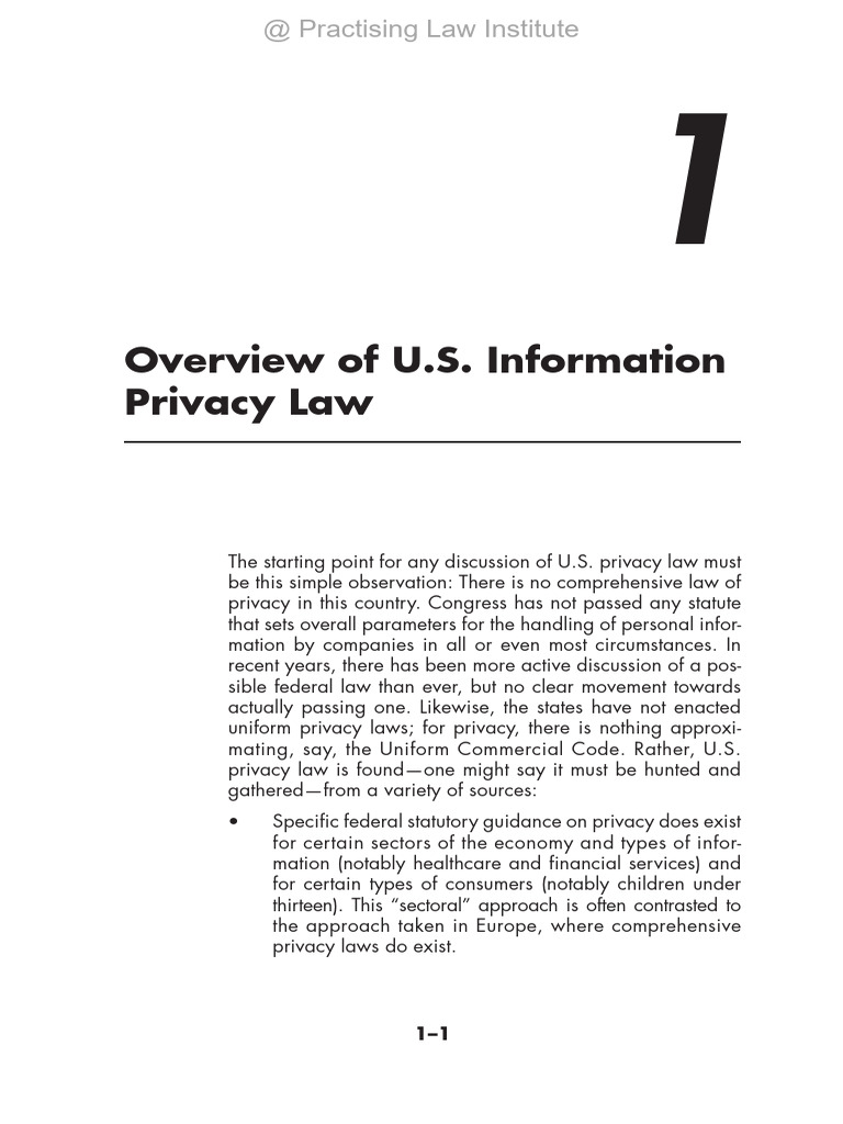 U.S. Information Privacy Law Overview | PDF | Privacy | Federal Trade ...