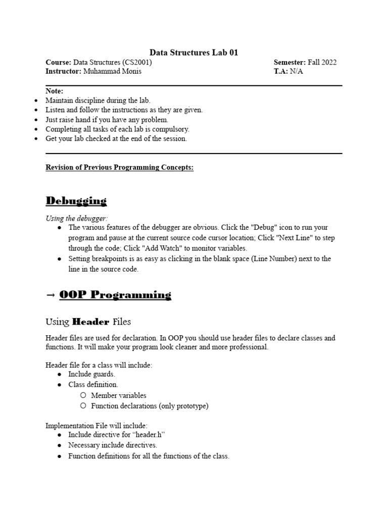 Lab 01 Pdf Pointer Computer Programming Constructor Object 0858