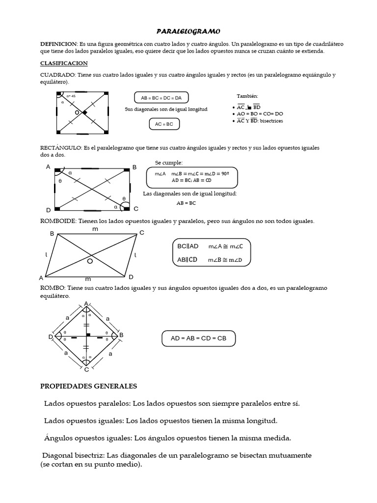 PARALELOGRAMO | PDF | Geometría del plano euclidiano | Geometría